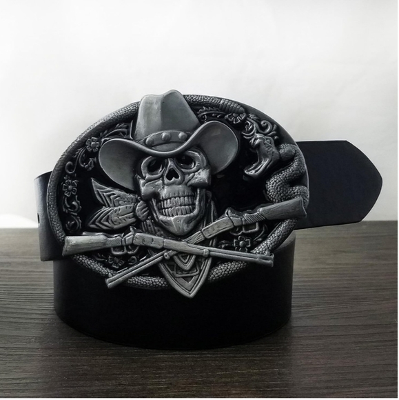 Accessories | New Matching Cowboy Skeleton Outlaw Belt Buckle And ...